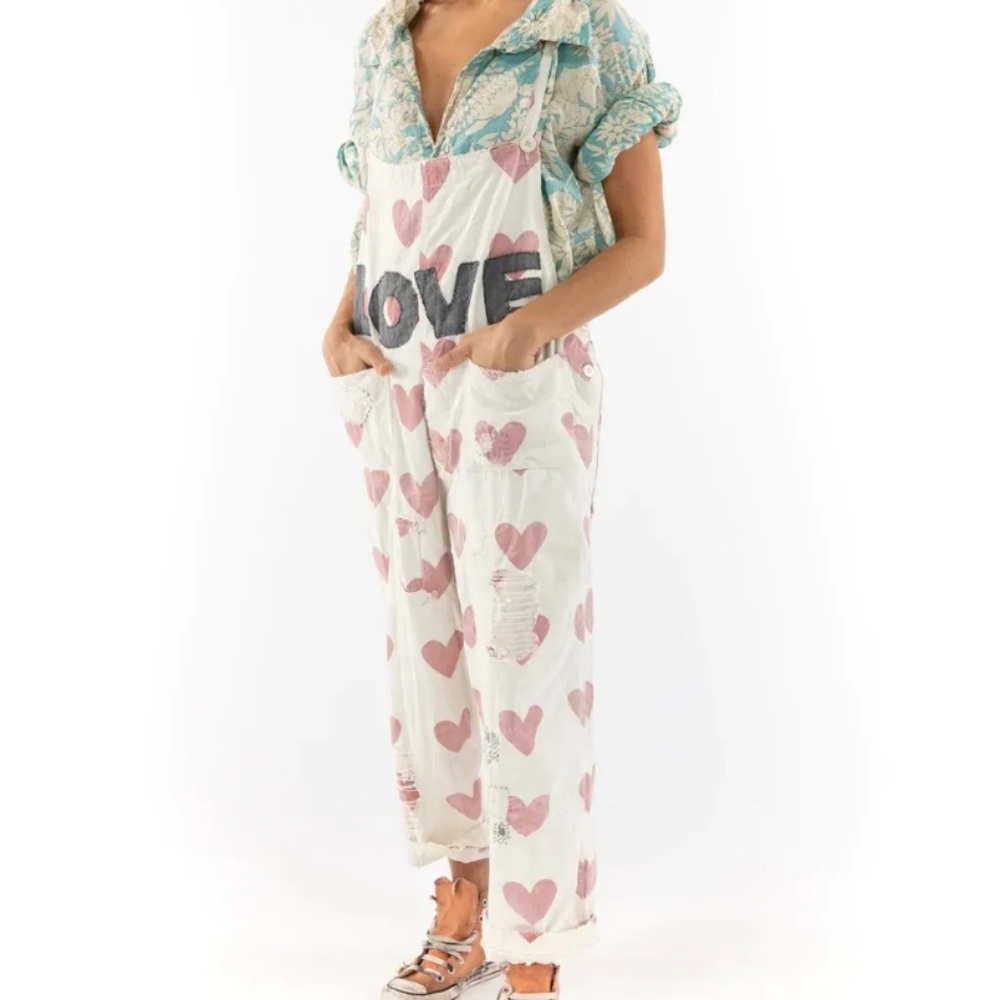 Magnolia Pearl Love Heart Overalls - Gem